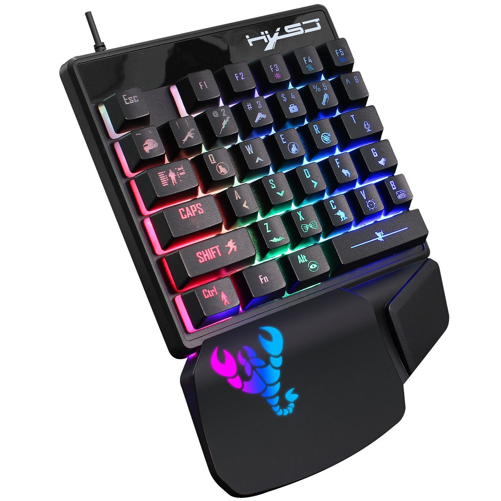 HXSJ J300+V400 Keyboard and Mouse Combo RGB Lighting Programmable Gami ...